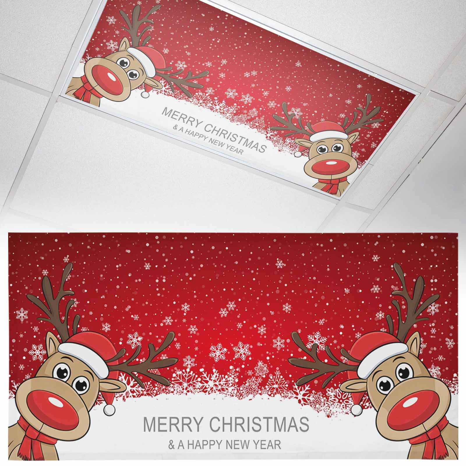 Merry Christmas Fluorescent Light Covers Cute Cartoon Xmas Elk Winter ...