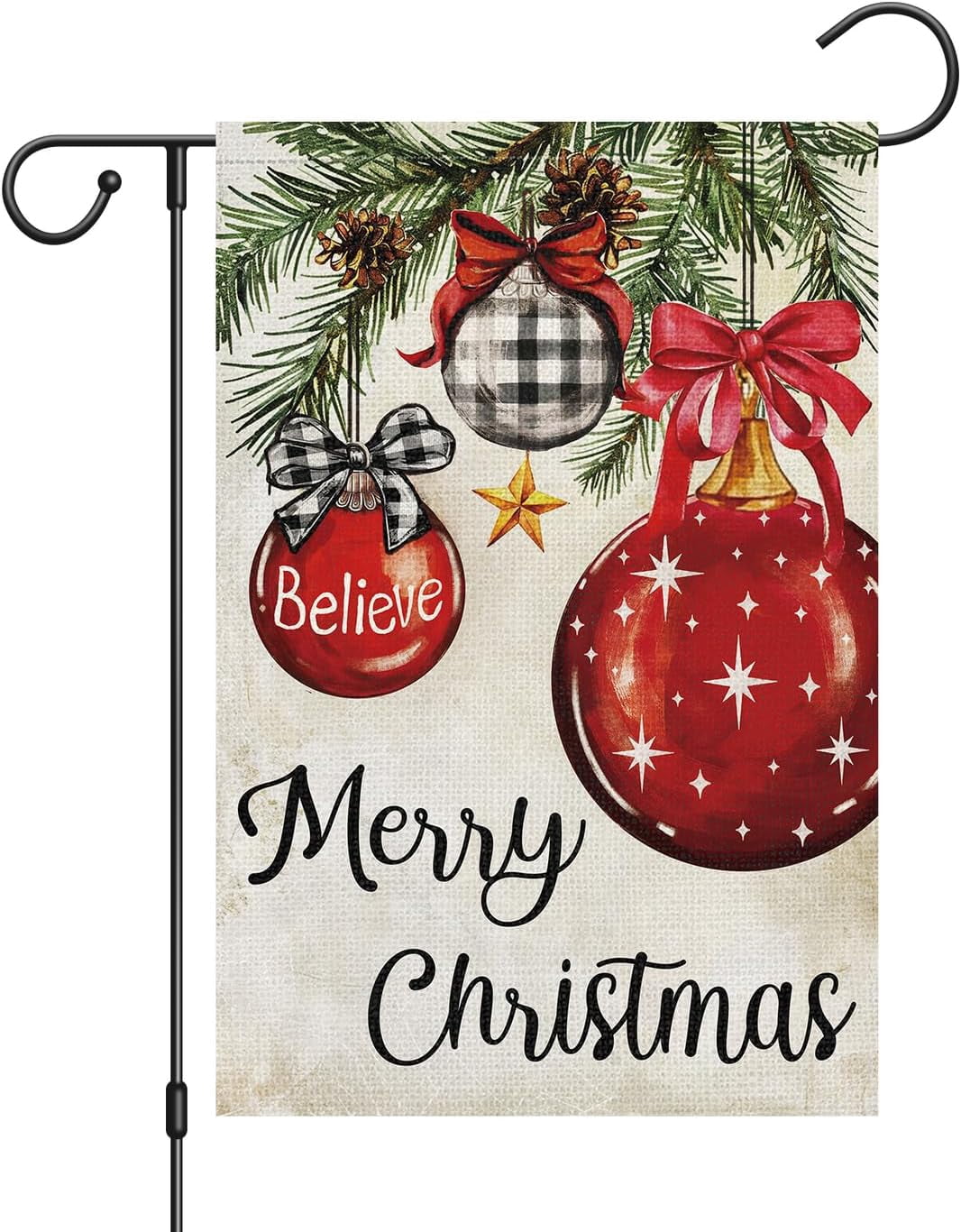 Merry Christmas Garden Flag 12.5x18 Xmas Ball Welcome Double Sided ...