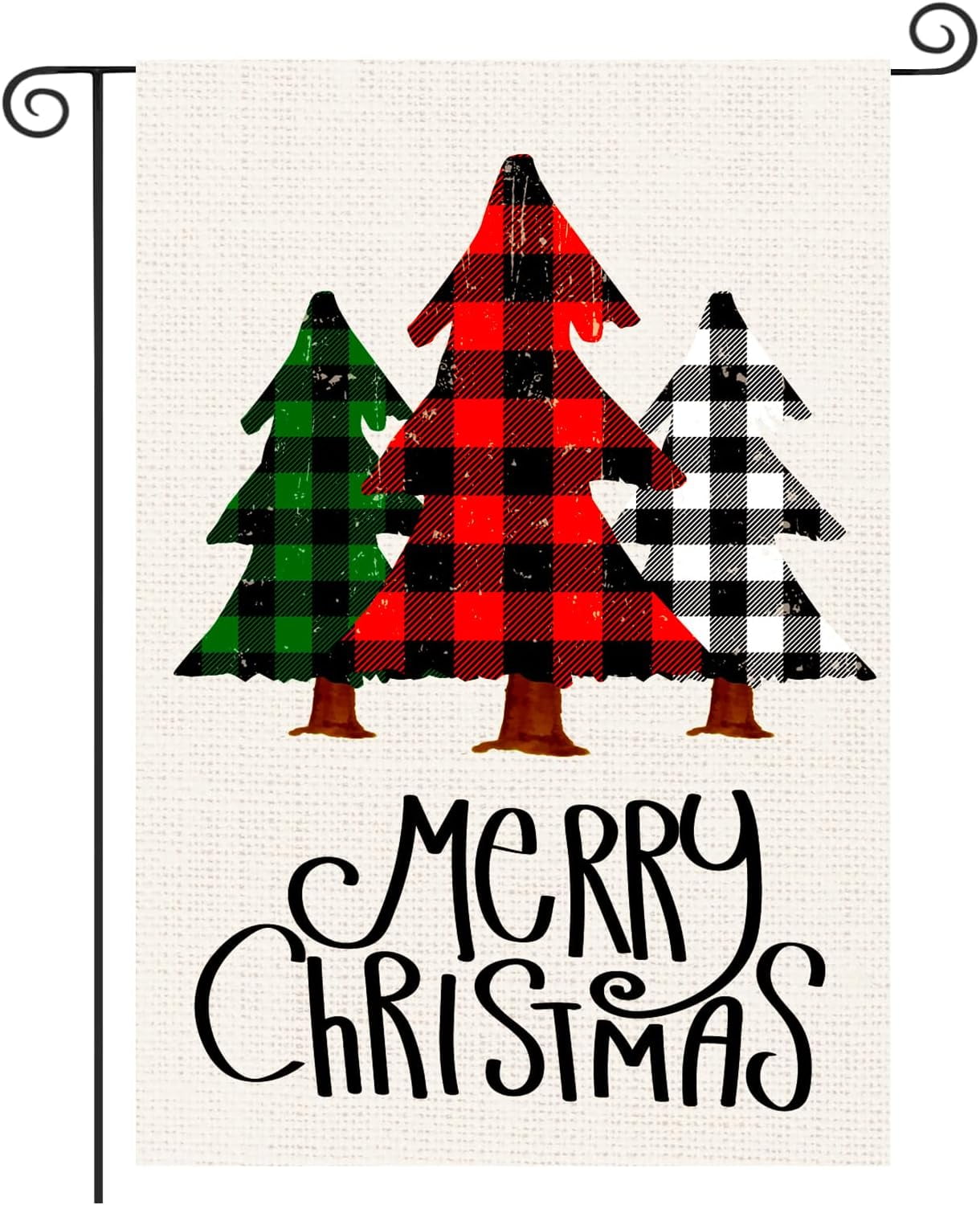 Merry Christmas Garden Flag Double Sided, Christmas Trees Winter Yard ...