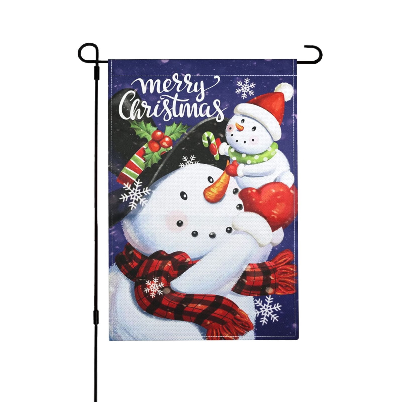 Merry Christmas Garden Flag, Snowman Outdoor Christmas Decor, 12x18 ...