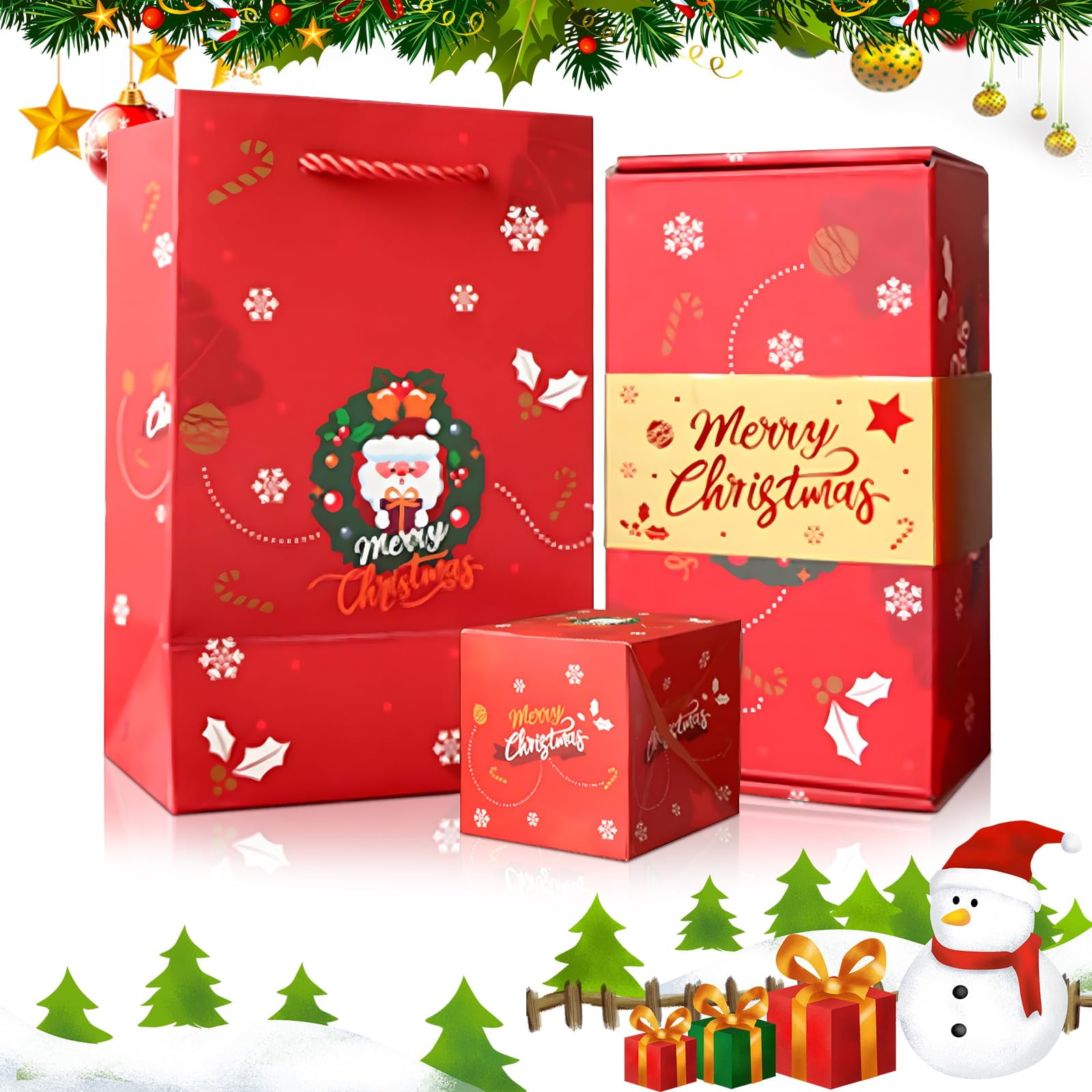 Merry Christmas Gift Boxes Unique Folding Bouncing Red Envelope Gift ...