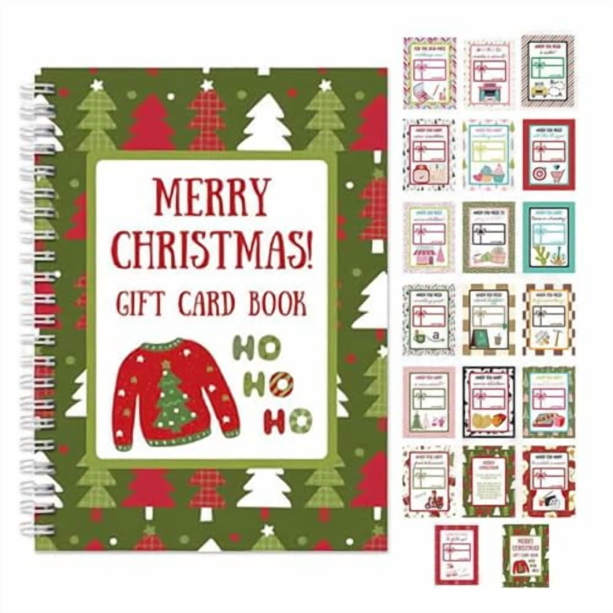 Merry Christmas Gift Card Book, 5x7 Color Spiral-Bound Merry Christmas ...