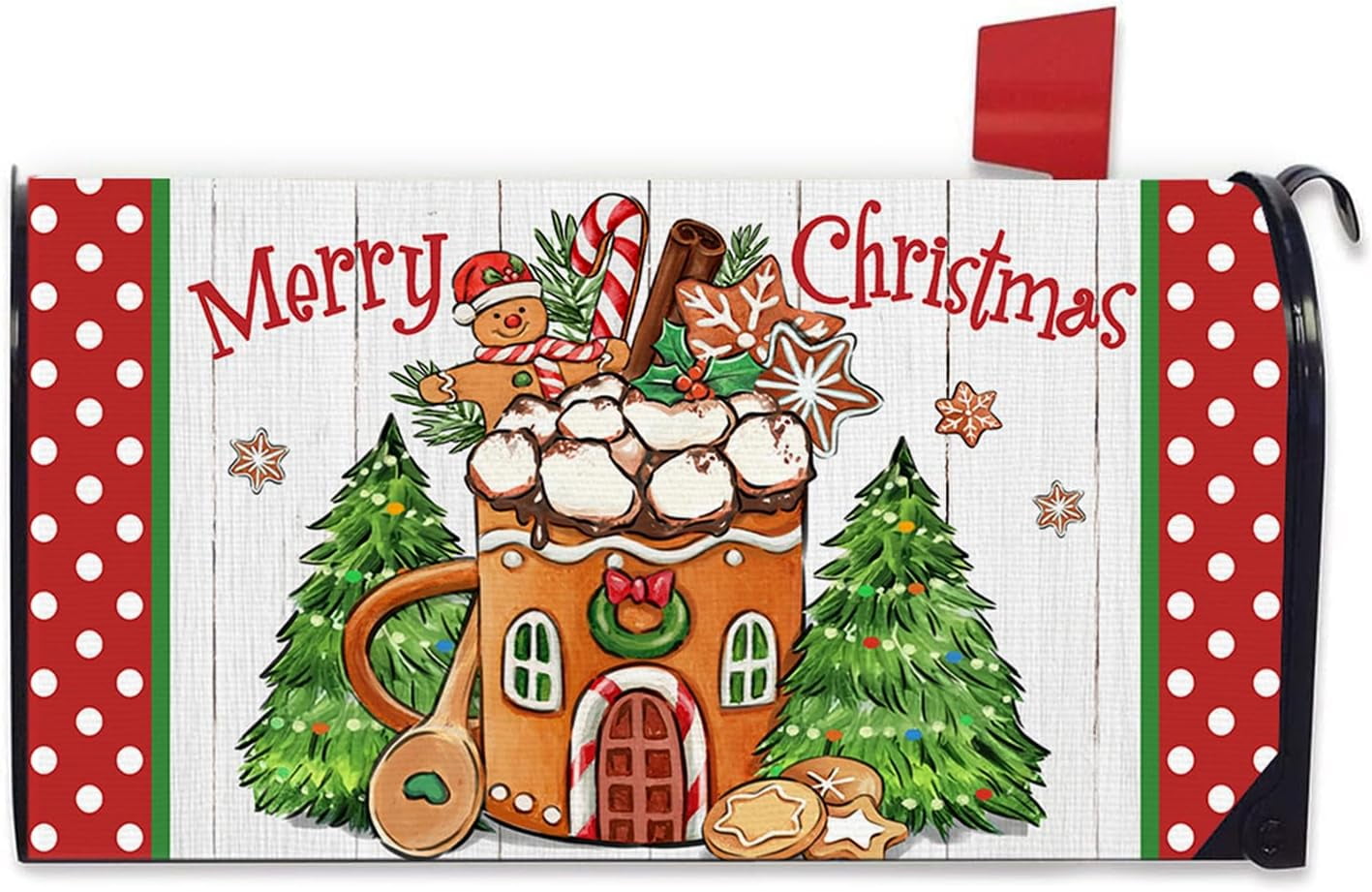 Merry Christmas Gingerbread House Mailbox Cover Magnetic Standard Size ...