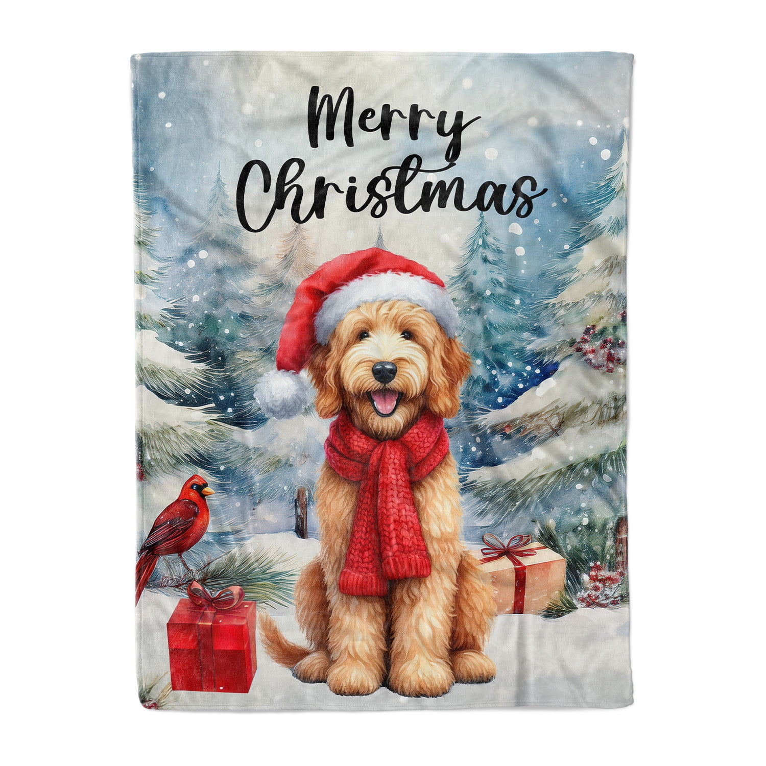 Merry Christmas Goldendoodle Enjoys Woofmas Winter Xmas Holiday Cozy ...