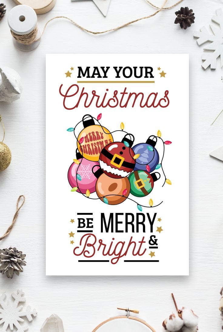Merry Christmas Greeting Card – "May Your Christmas Be Merry & Bright ...