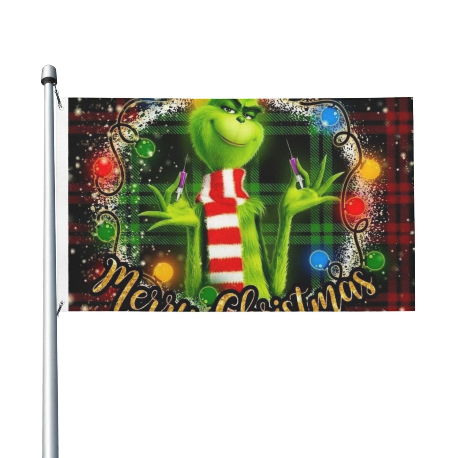 Merry Christmas Grinch 3x5ft Face Flag Fade Proof Holiday Fall Flag ...