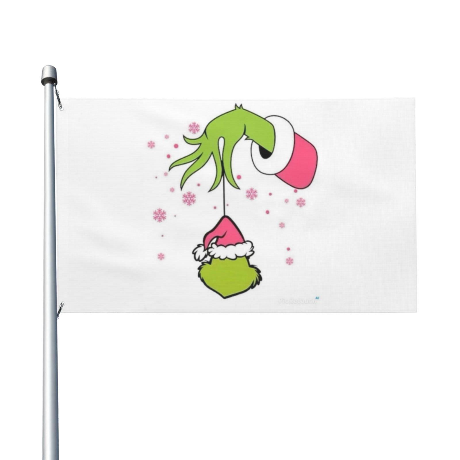 Merry Christmas Grinch At Home Hustle 3x5ft Face Flag Fade Proof ...