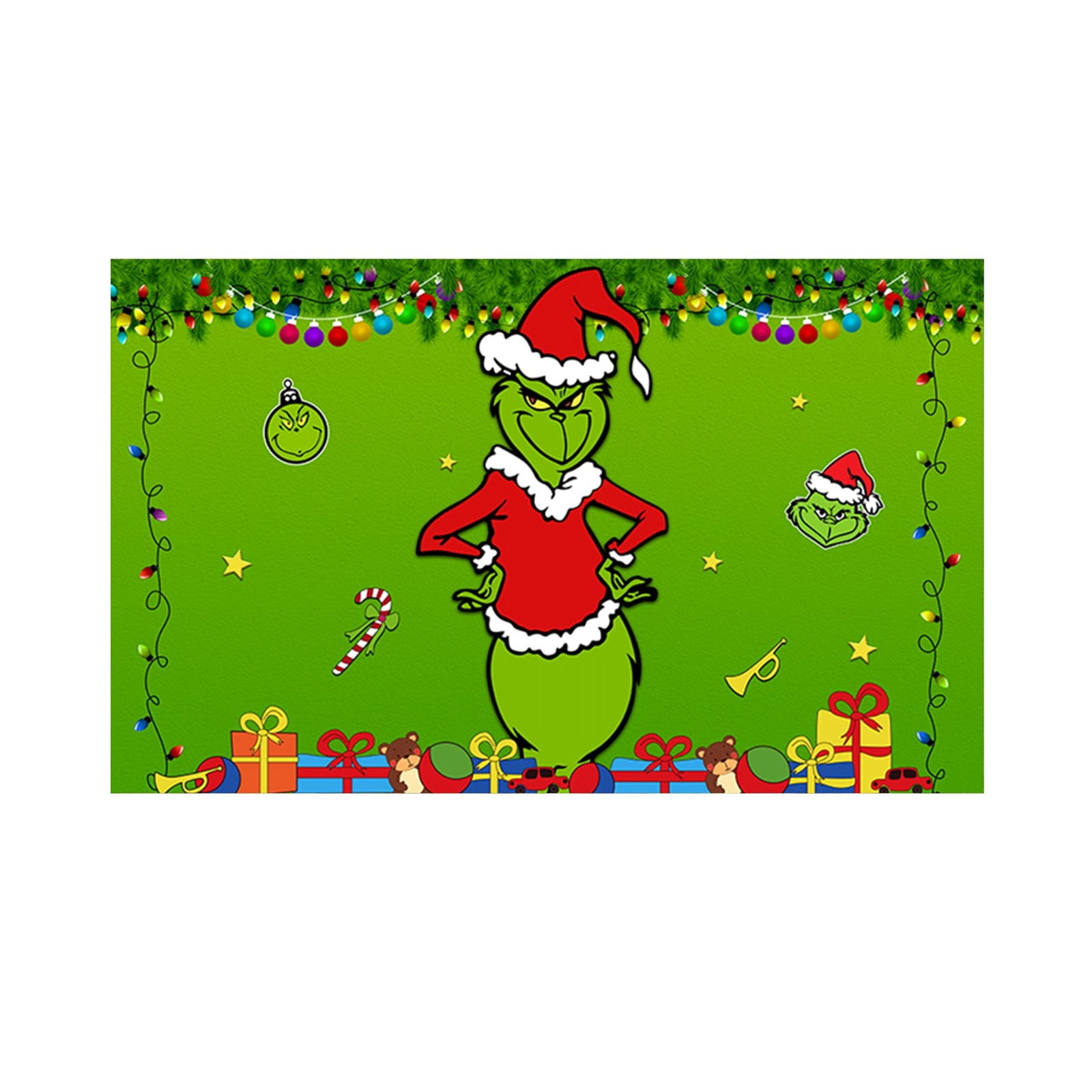 Merry Christmas Grinch Banner Decorations Red Birthday Backdrop for ...