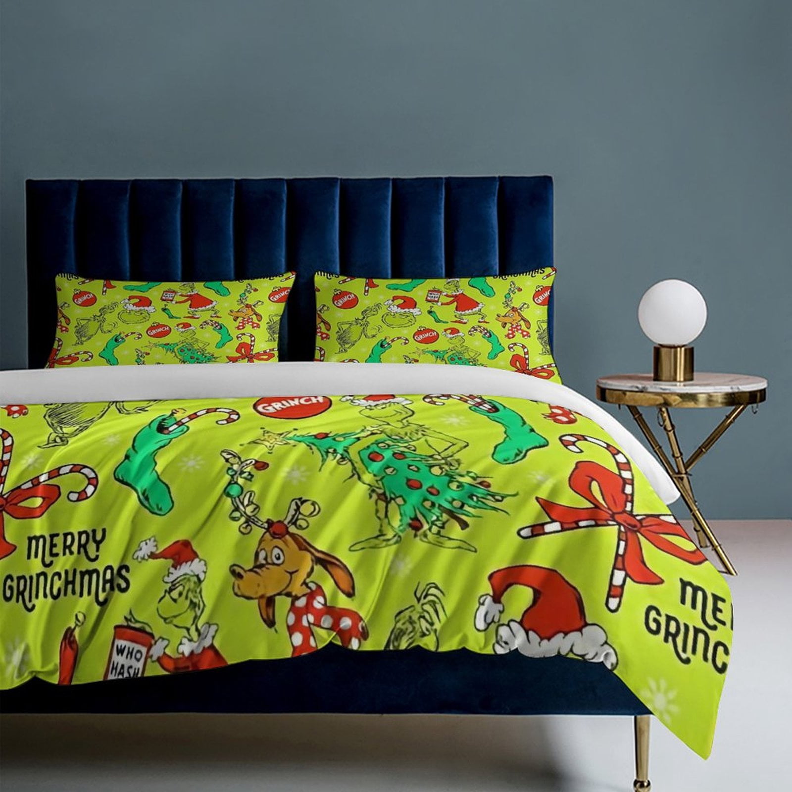 Merry Christmas Grinch Duvet Cover for Kids Girls Bedding,3D Comforter ...