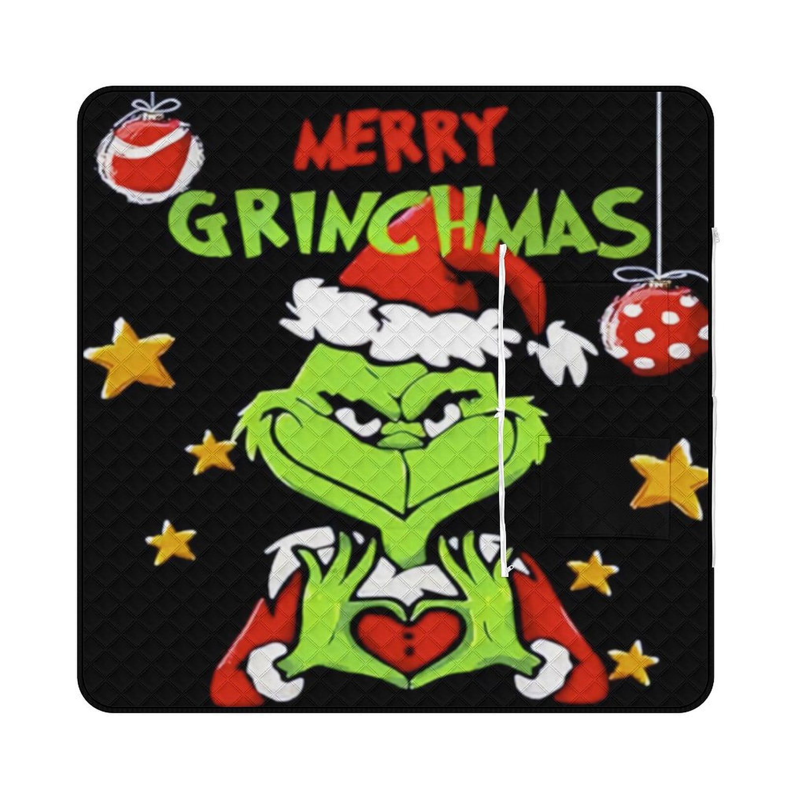 Merry Christmas Grinch Extra Large Picnic Outdoor Blanket,59 x 59 ...