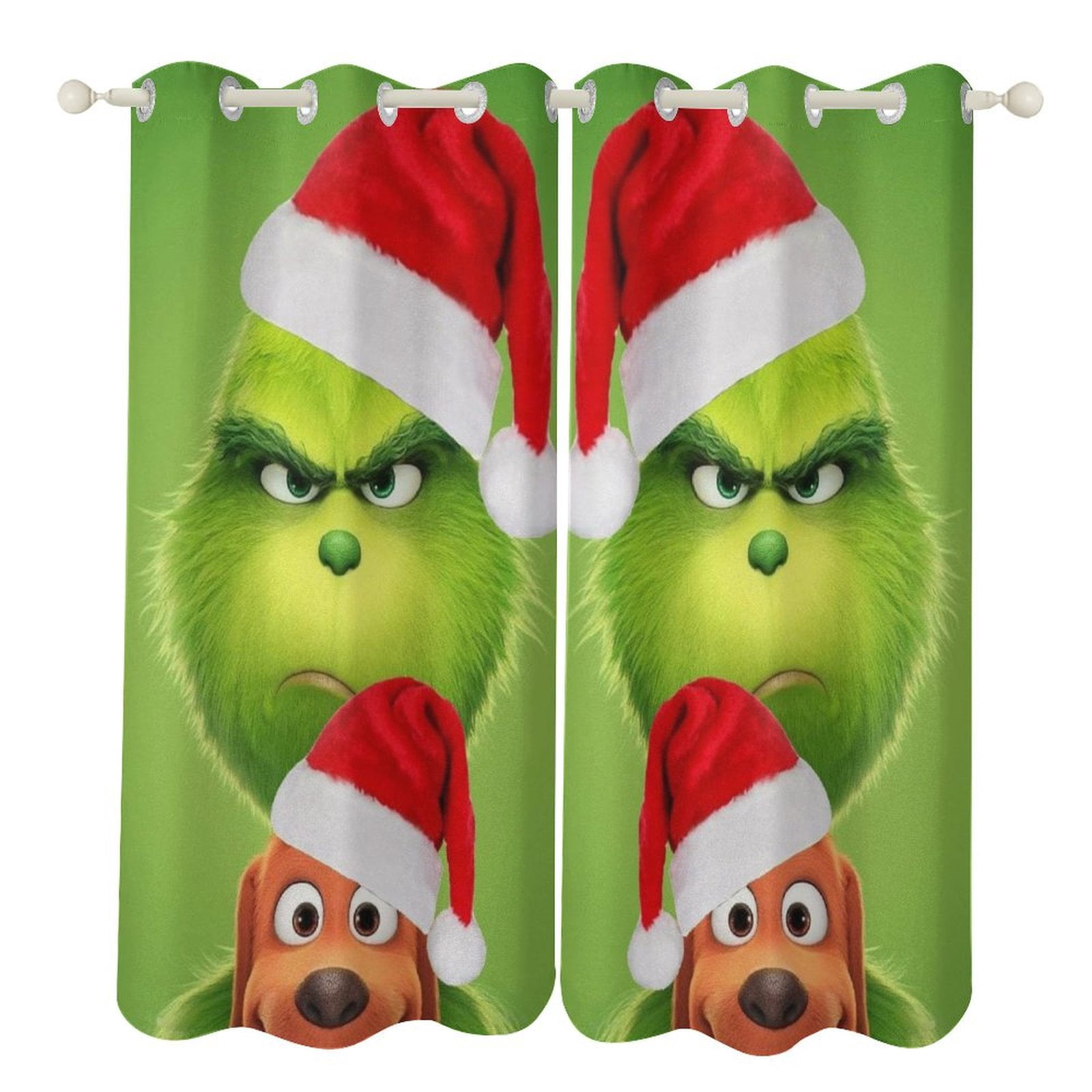 Merry Christmas Grinch Kids Curtains 52 X 84 Inch,Cartoon Blackout ...