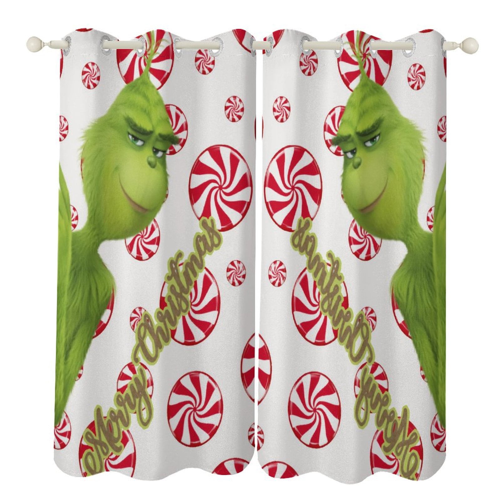 Merry Christmas Grinch Kids Curtains 52 X 84 Inch,Cartoon Blackout ...