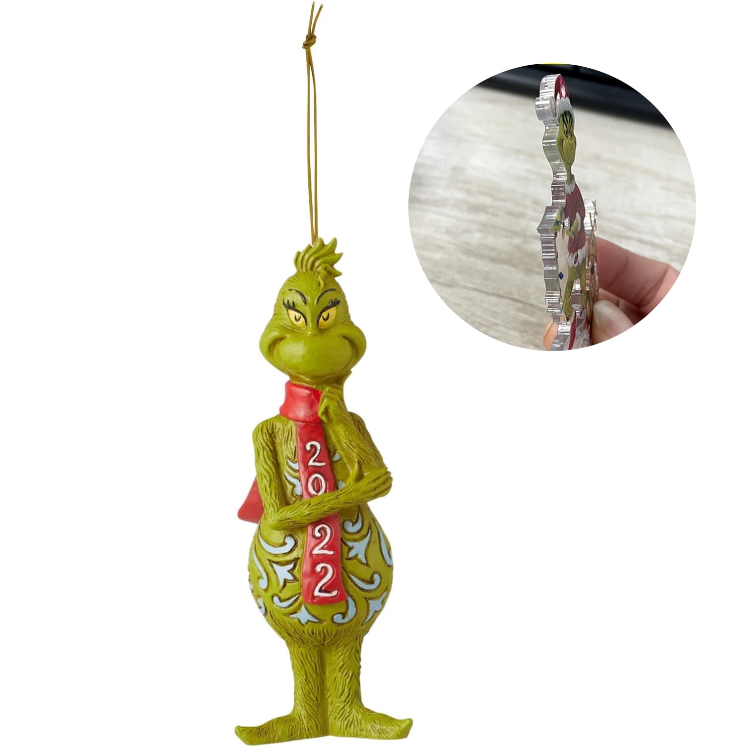 Merry Christmas Grinch Ornaments Xmas Tree Hanging Decoration Figure ...