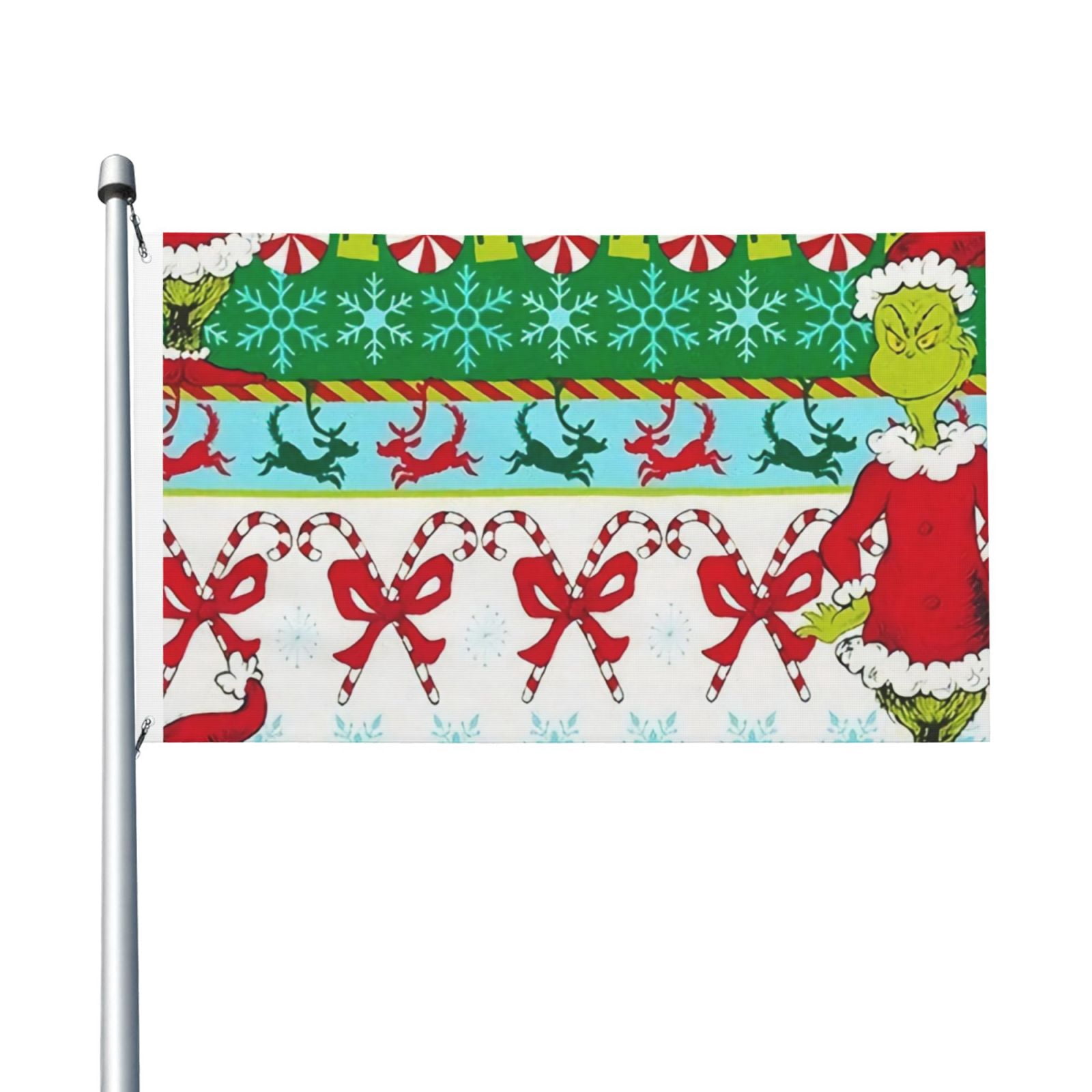 Merry Christmas Grinch Smiley 3x5ft Face Flag Fade Proof Holiday Fall ...