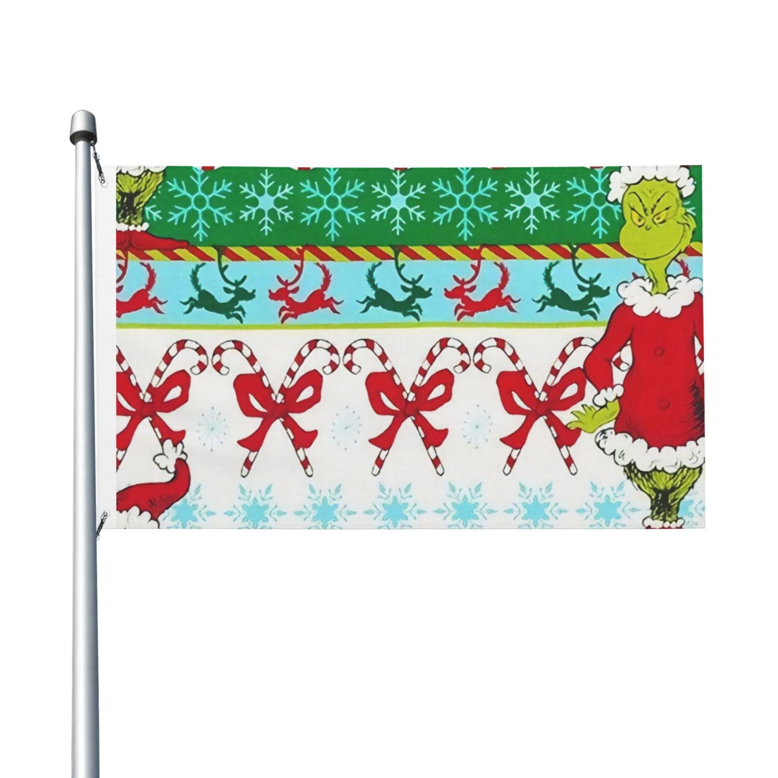 Merry Christmas Grinch Smiley 3x5ft Face Flag Fade Proof Holiday Fall ...