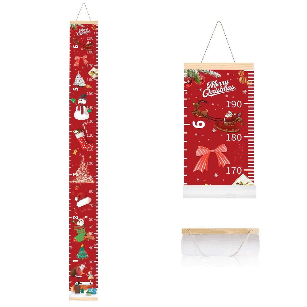 Merry Christmas Growth Charts for Kids, Santa Tree Snowman Wooden ...