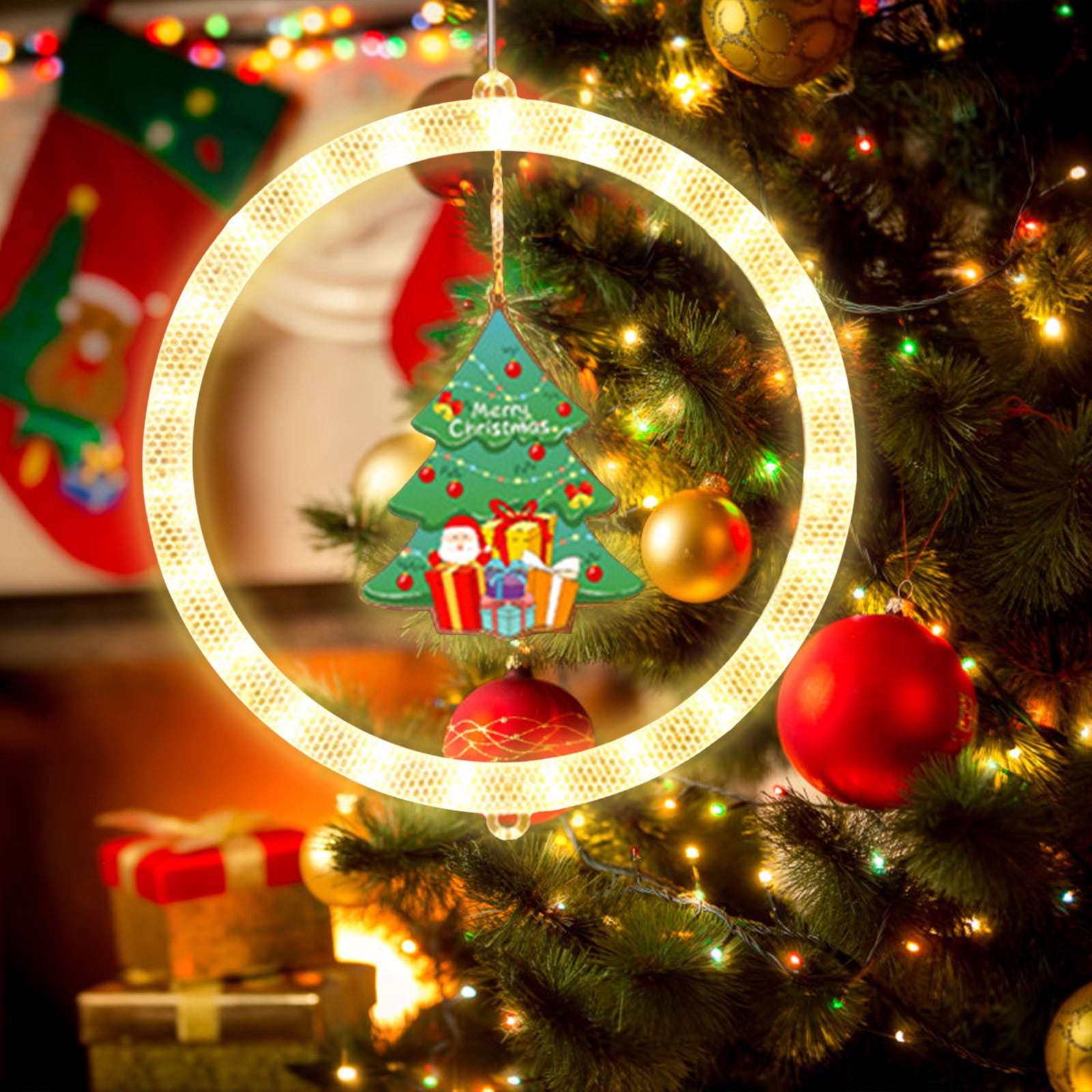 Merry Christmas Hanging Suction Light,Round Shape Suction Lamp,Santa ...