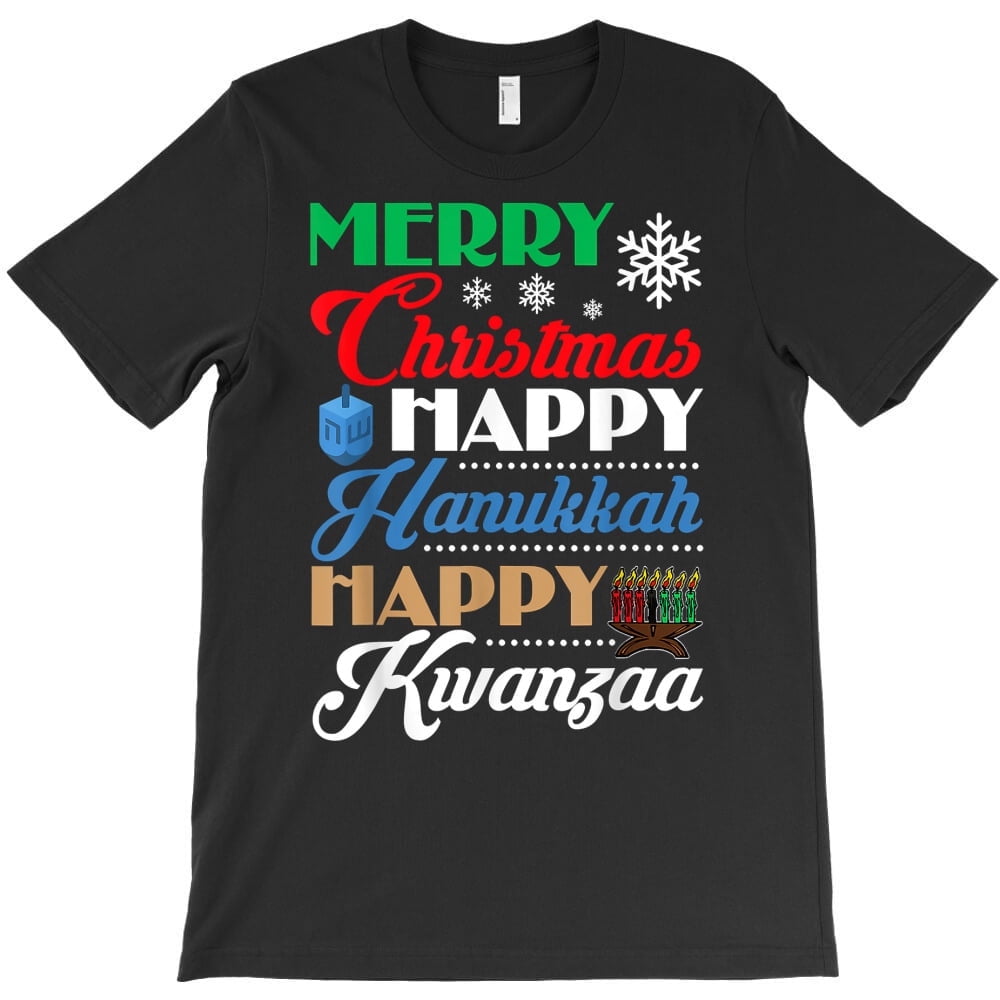 Merry Christmas Happy Hanukkah Happy Funny Kwanzaa Sweater Interfaith ...