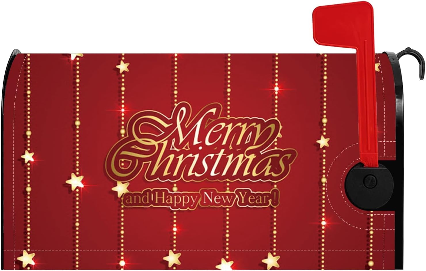 Merry Christmas and Happy New Year Mailbox Cover Red Winter Holiday ...