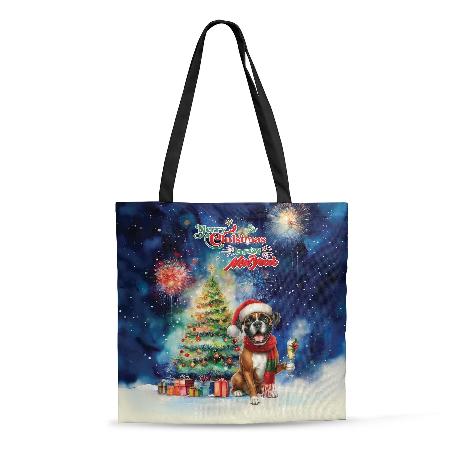 Merry Christmas and Happy New Year Santa Boxer Holiday Xmas Winter 2025 ...