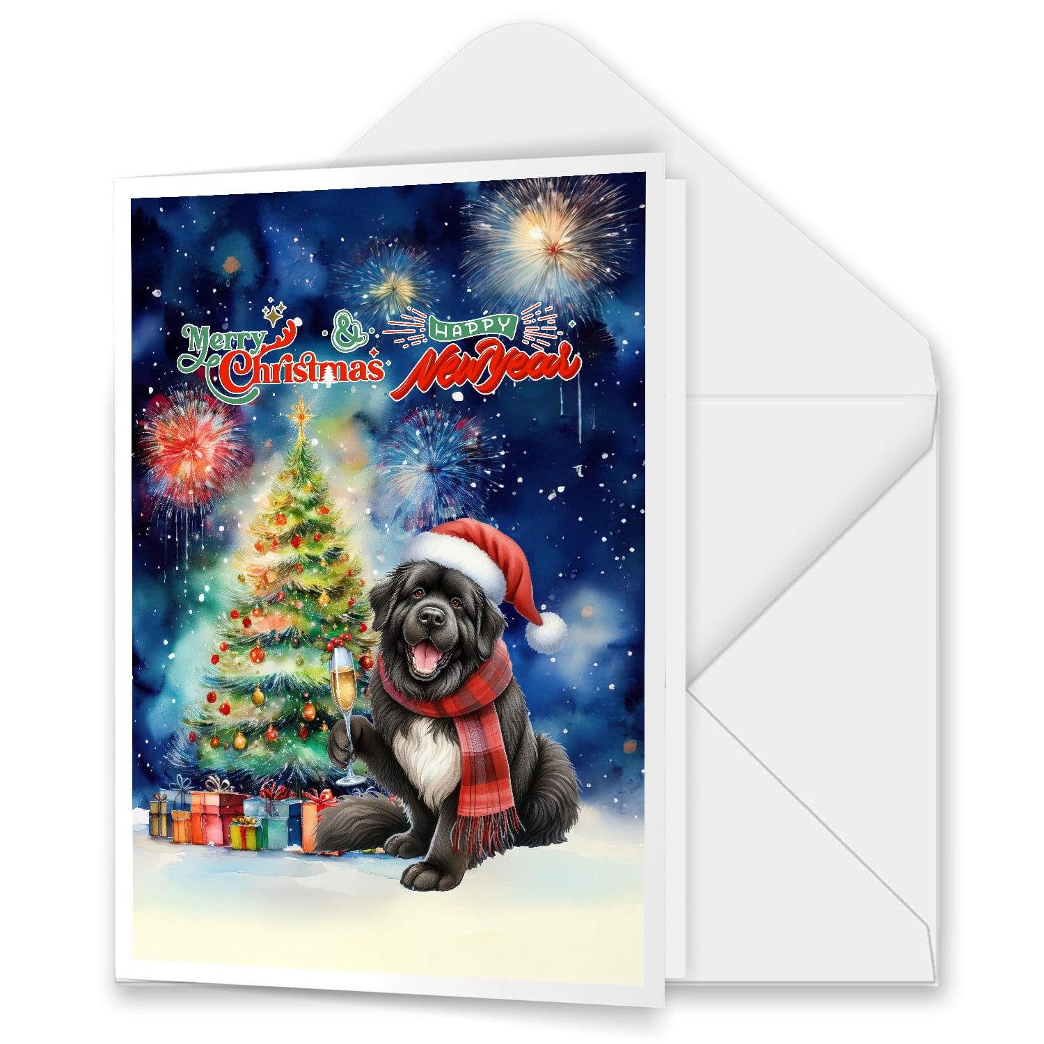 Merry Christmas and Happy New Year Santa Newfoundland Holiday Xmas ...