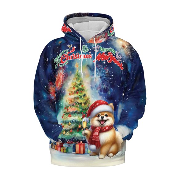 Merry Christmas and Happy New Year Santa Pomeranian Holiday Xmas Winter ...