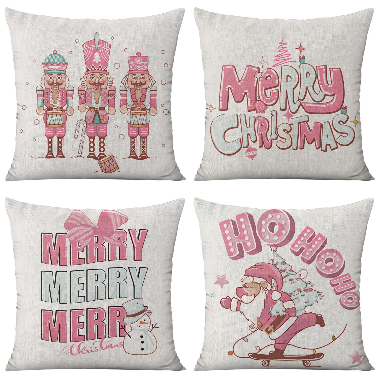 Merry Christmas Happy Winter Holiday Decorative Pillows Happy Winter ...