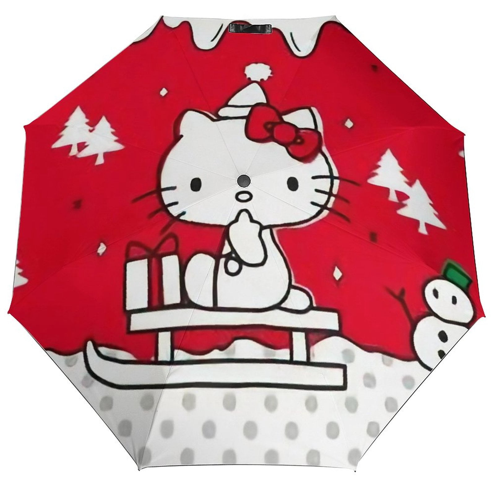 Merry Christmas Hello-Kitty Windproof Travel Umbrella,Automatic ...