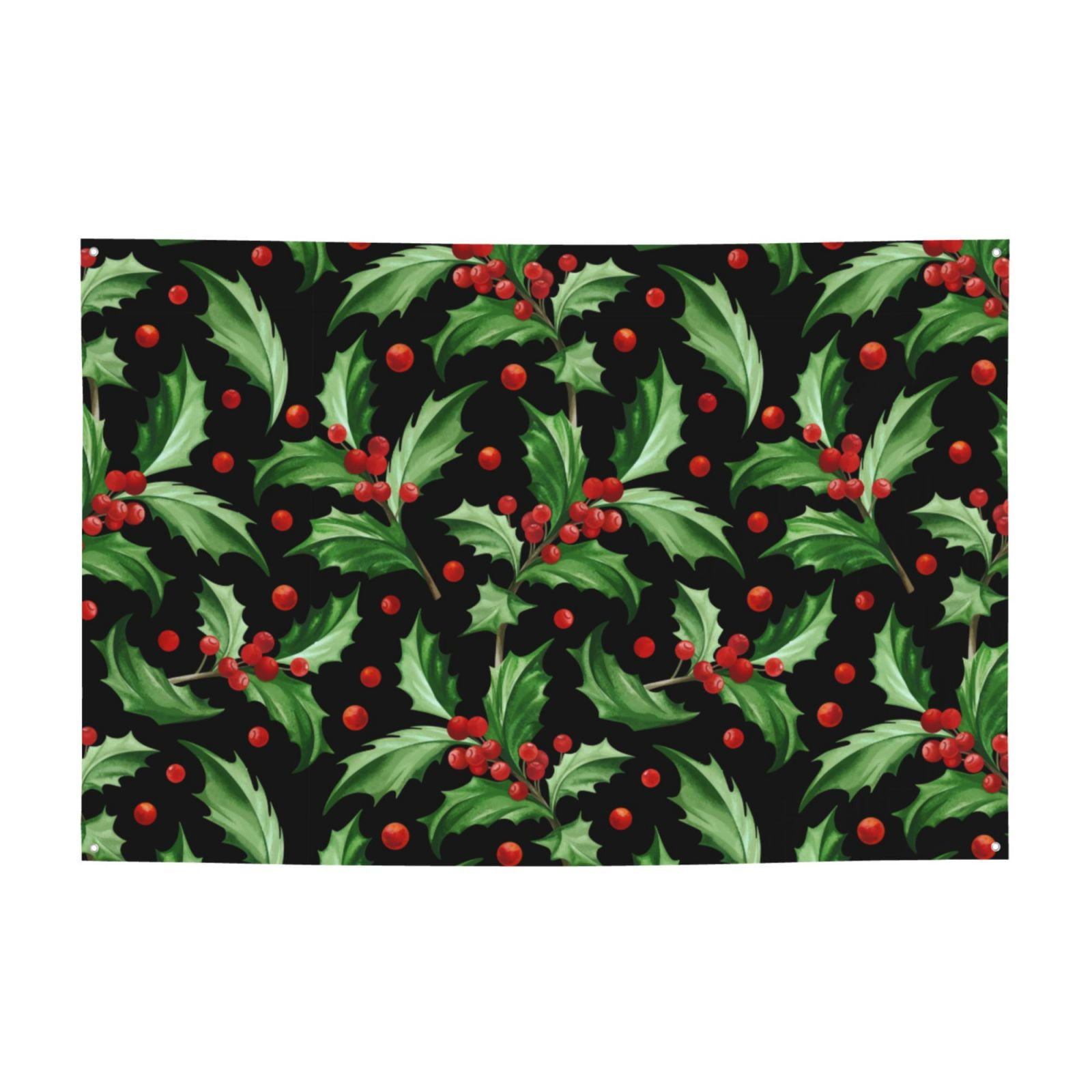Merry Christmas Holly Banner Backdrop Porch Sign 47 x 71 Inches Holiday ...