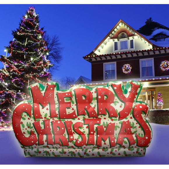 Large Outdoor Merry Christmas Lighted Sign
