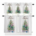 Merry Christmas Kitchen Curtains Valances and Tiers Set of 3 Xmas Tree ...