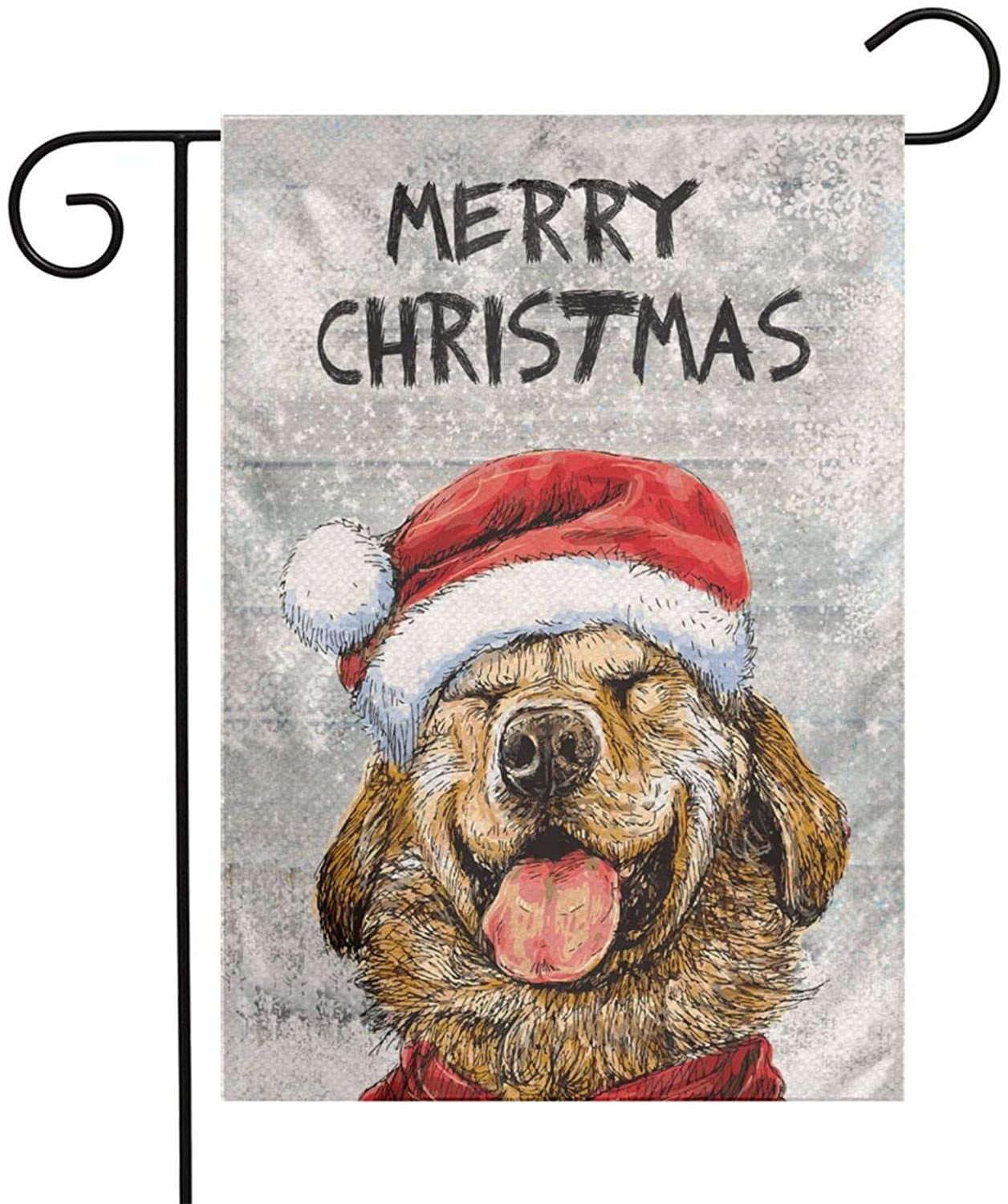 Merry Christmas Lab Labrador Dog Wooden Garden Porch Lawn Flag ...