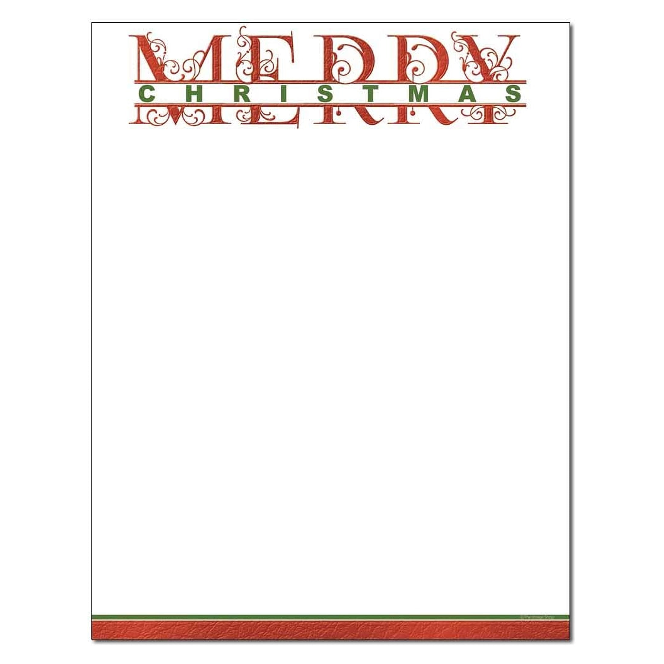 Merry Christmas Letterhead Laser & Inkjet Printer Paper - 8.5in. X 11in ...