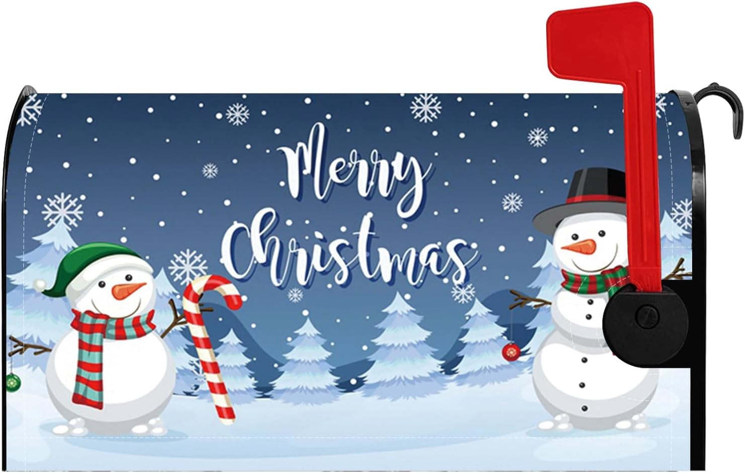 Merry Christmas Mailbox Cover Snowman Snowflake Happy New Year ...