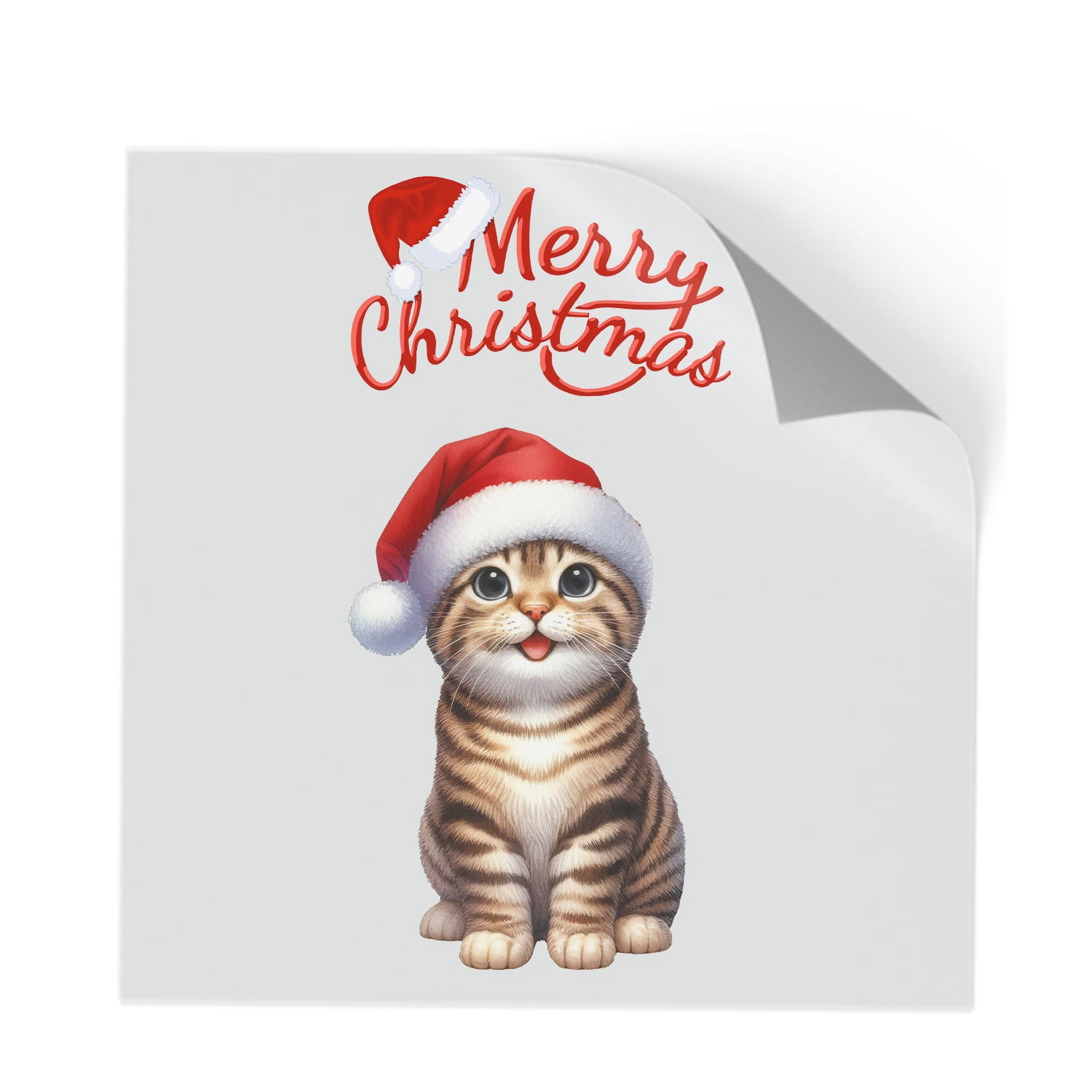 Merry Christmas Manx Santa Hat Xmas Tree Winter Holiday Cutout Transfer ...