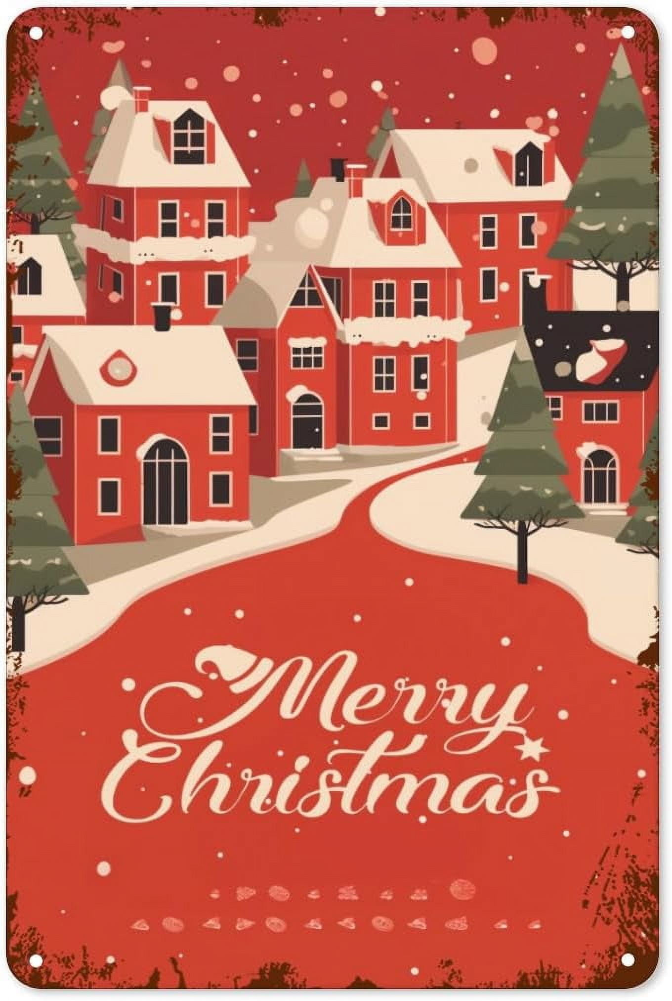 Merry Christmas Metal Tin Signs-Metal Tin Signs Exquisite Wall Art ...
