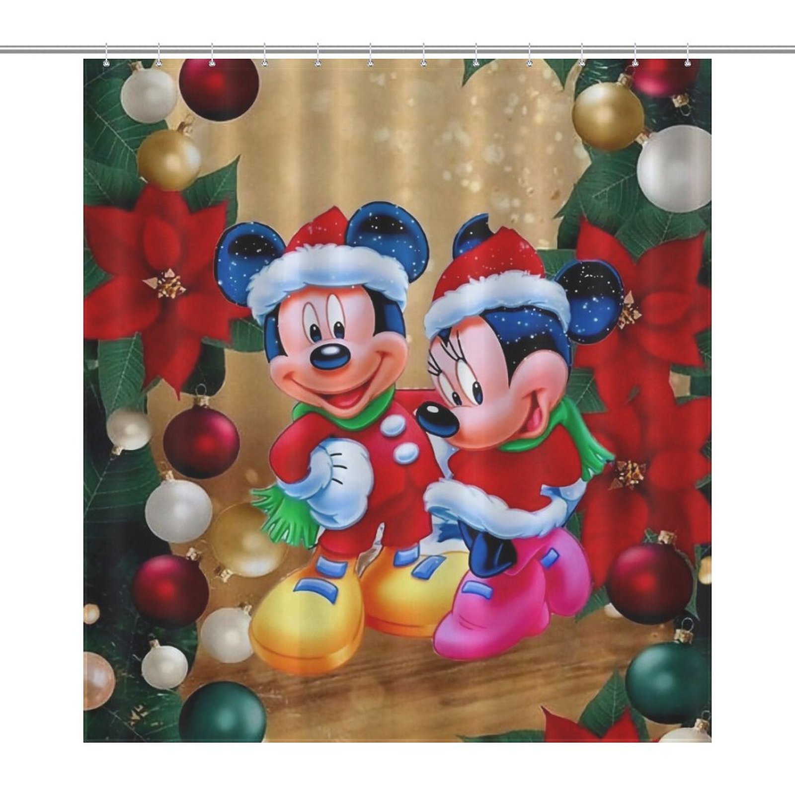 Merry Christmas Mickey & Minnie Shower Curtain,Shower Curtain for ...