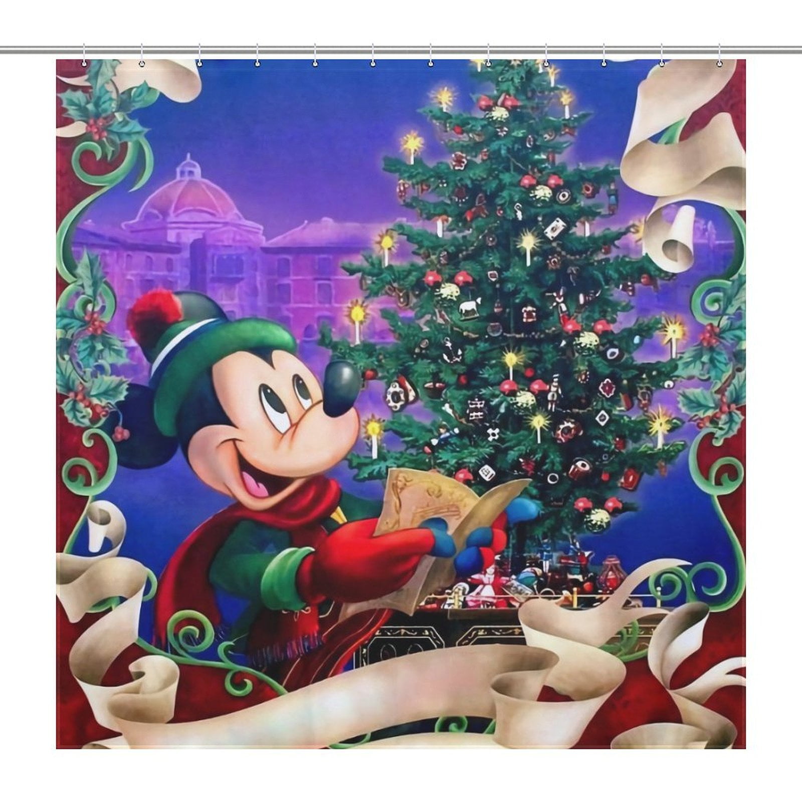 Merry Christmas Mickey Mouse Shower Curtain,Shower Curtain Liner,Shower ...