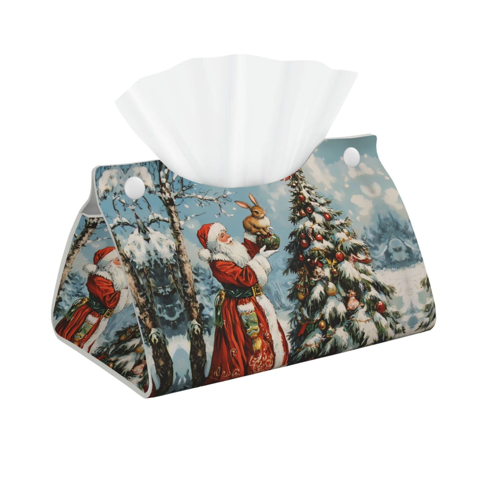 Merry Christmas No.167 Leather Tissue Box Cover - Long PVC Tissue Box ...