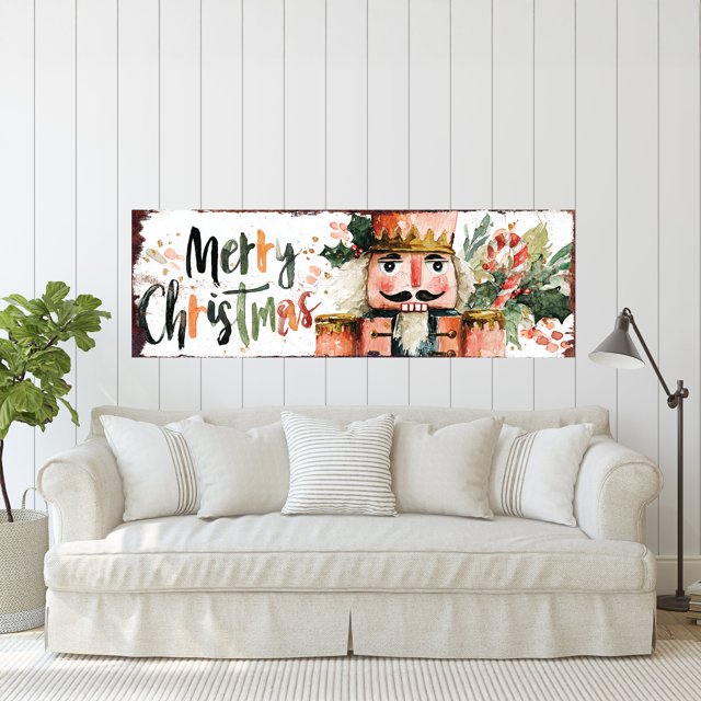 Farmhouse Merry Christmas Nutcracker Porch Sign | Festive Outdoor ...