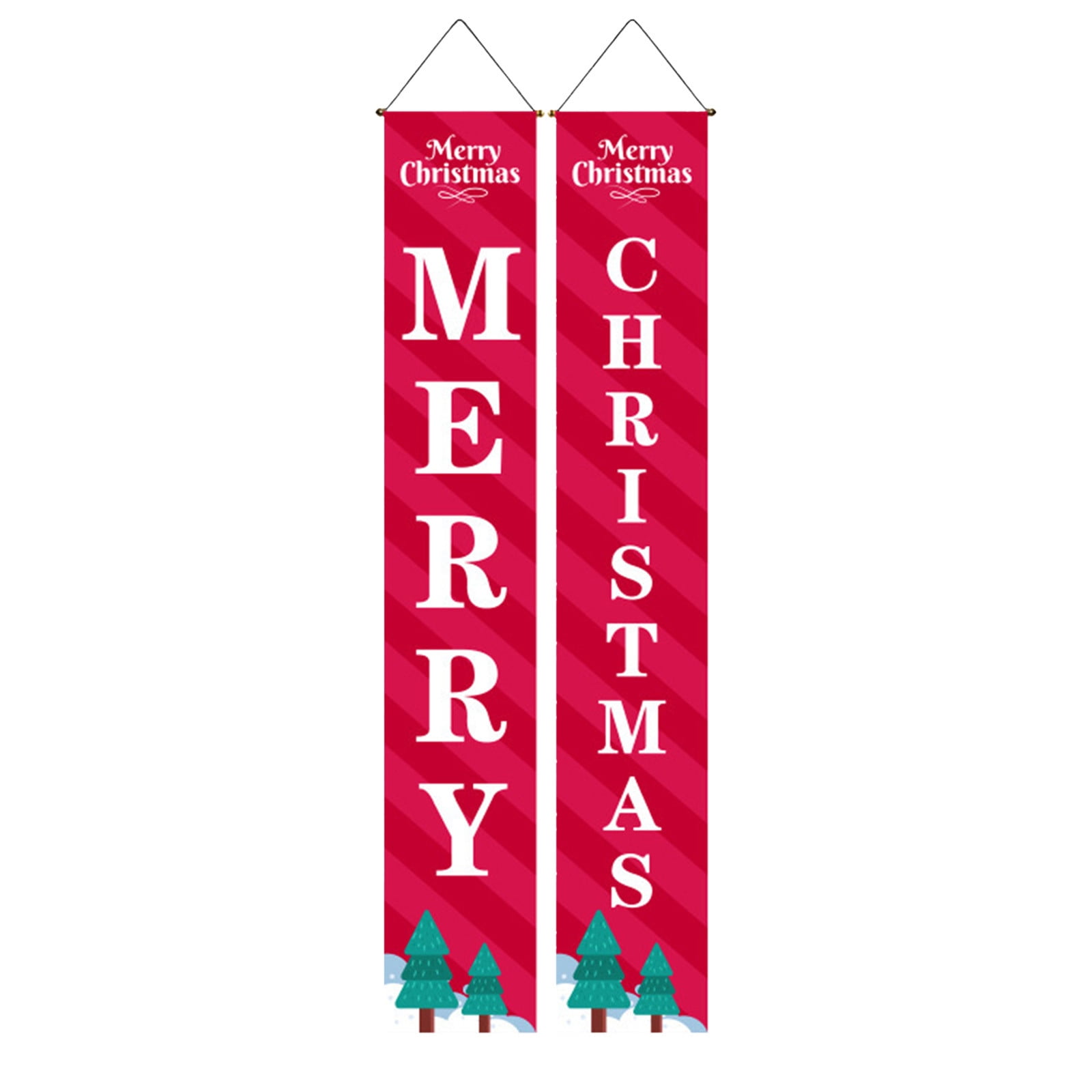 Merry Christmas Outdoor Hanging Banner Christmas Door Banner Sign Home ...