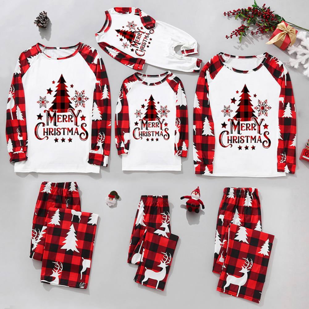 Merry Christmas Pajamas Family Matching Sets for Adults Kids Baby ...