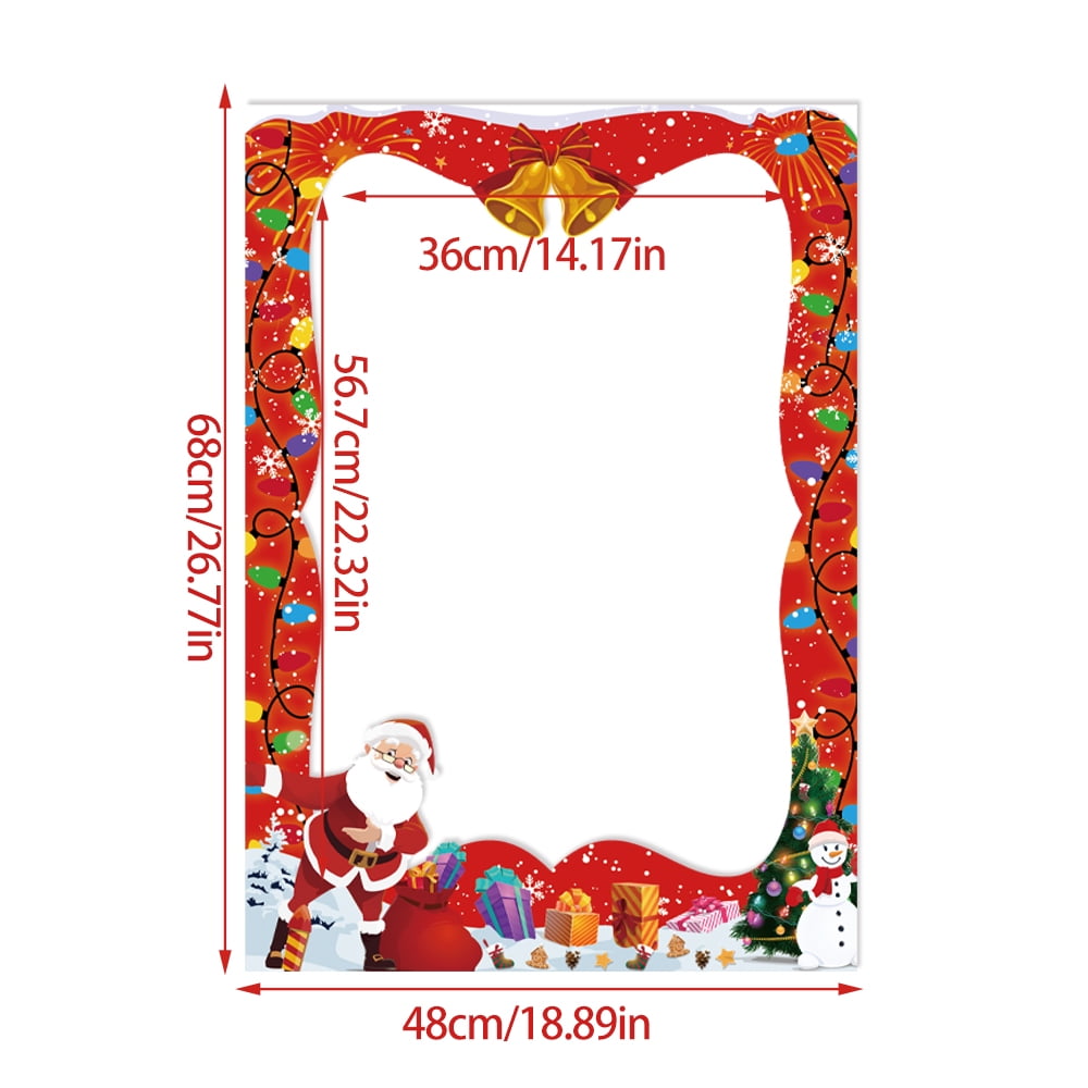 Merry Christmas Photo Booth Prop Frame Cute Santa Claus Xmas Tree Elk ...