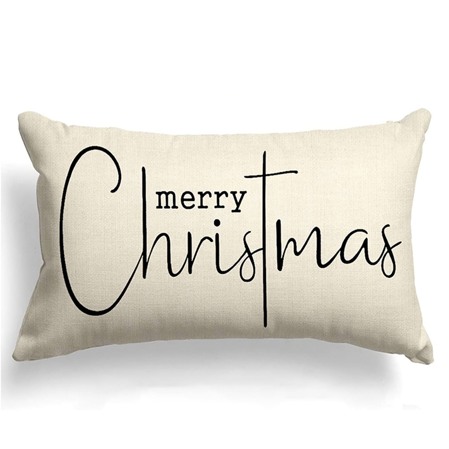 Merry Christmas Pillow Cover 12x20 Farmhouse Christmas Throw Lumbar ...