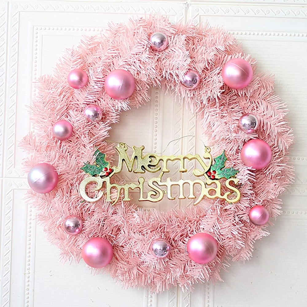 Corona Rosa de Feliz Navidad, 11.8 Inch Artificial Christmas Wreath ...