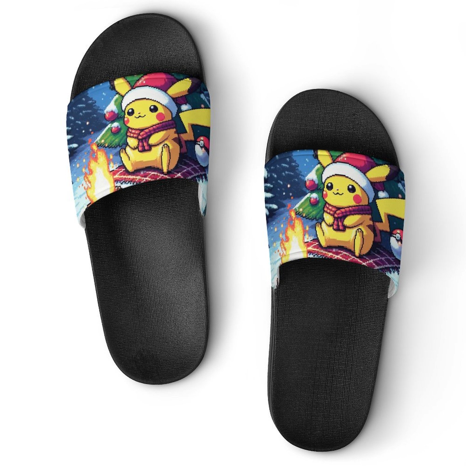 Merry Christmas Pokémon Slippers for Men and Women,Beach Sandals,Shower ...