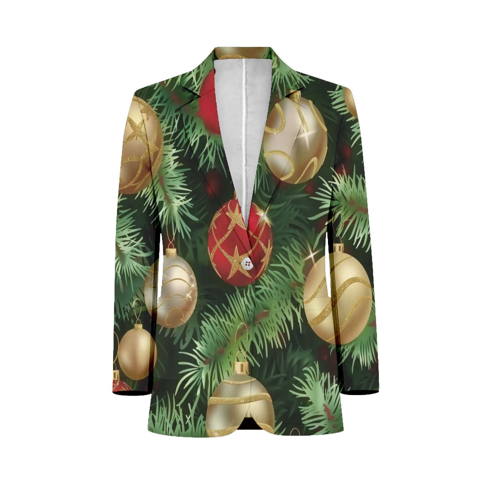 Merry Christmas Red Green Ornaments Pattern Customized Men's Suits full ...