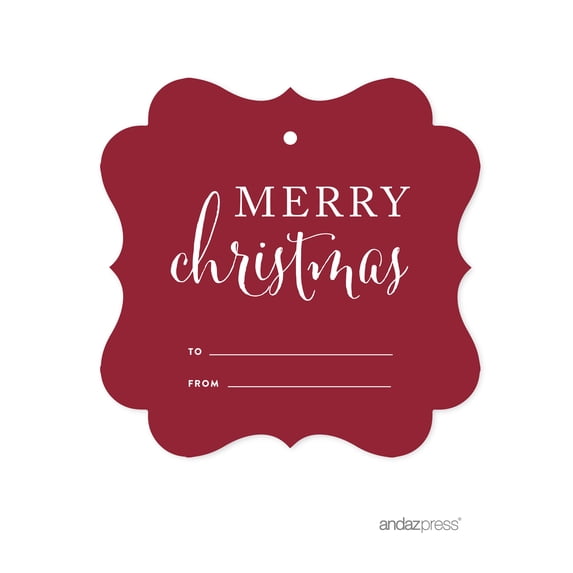 Merry Christmas - Red Red Christmas Fancy Frame Gift Tags, 24-Pack ...