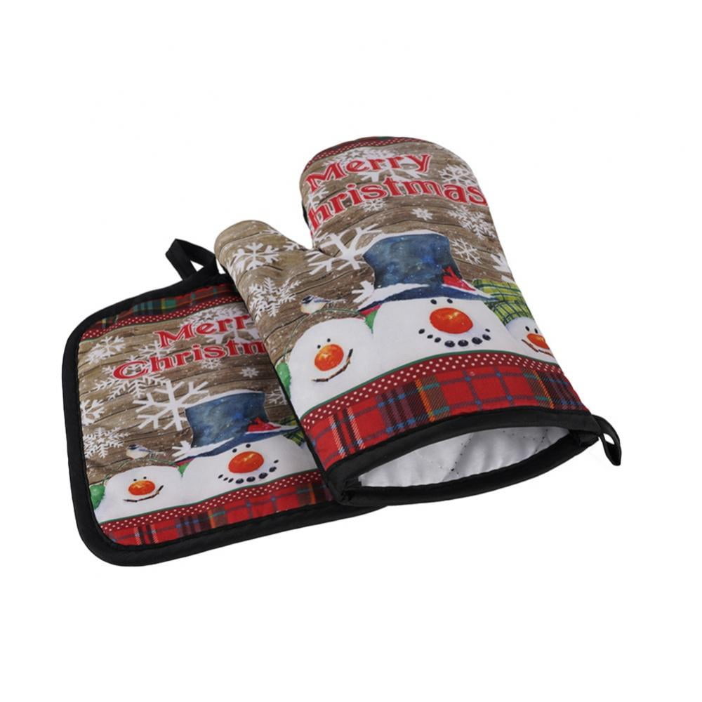 Merry Christmas Red Truck Buffalo Plaid Oven Mitts and Pot Holders Sets ...