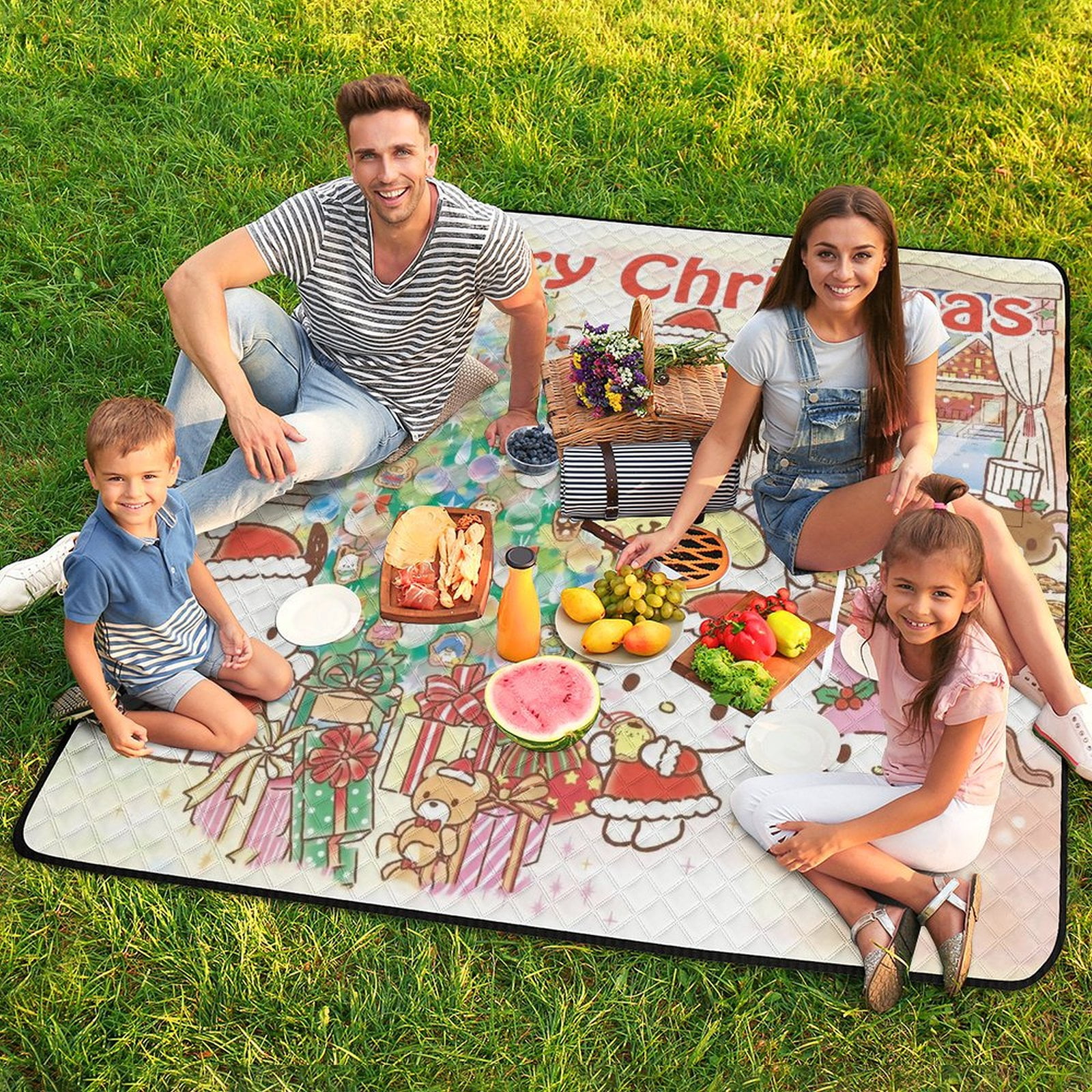 Merry Christmas Sanrio-Kuromi Melody Hello-Kitty Extra Large Picnic ...